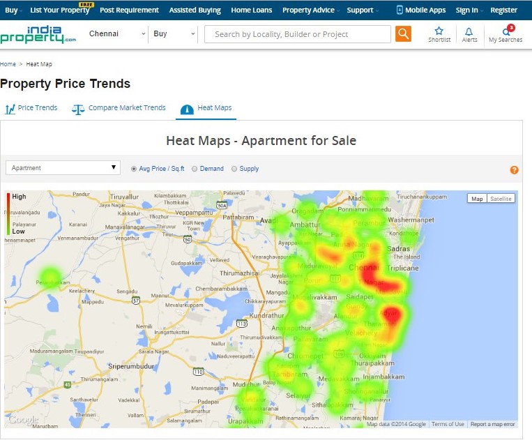 Infographics with heat maps to help analyse the trends for realty ...