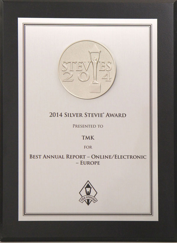TMK Annual Report wins international Stevie® Award
