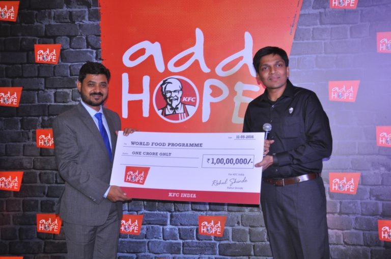 KFC launches add HOPE™ to fight hunger in India - Core Sector Communique