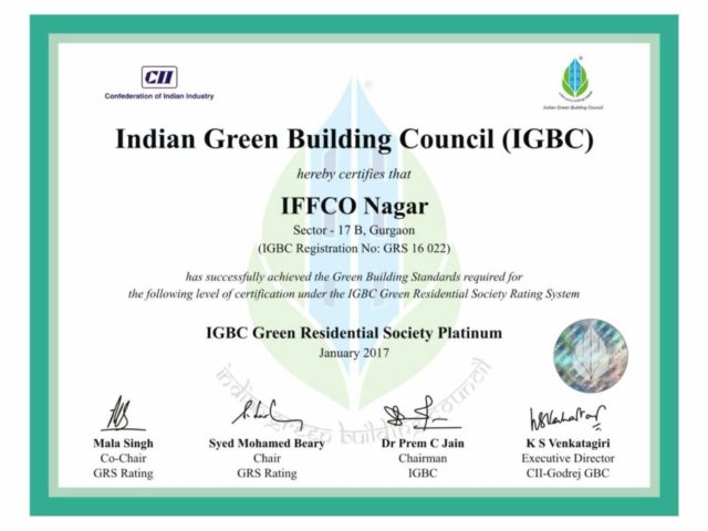 IFFCO Bags Green award - Platinum rating by IGBC - Core Sector Communique